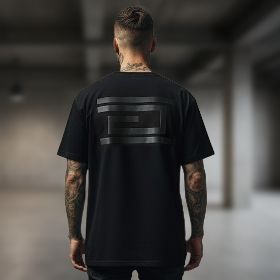 Drumcode storm grey logo oversized unisex t shirt in black