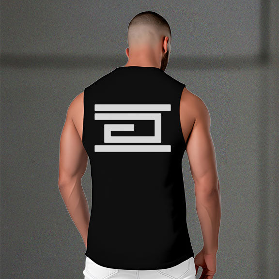 Drumcode logo print unisex raw edge vest in black