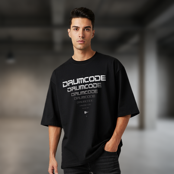 Drumcode fading print super oversized unisex t shirt in black